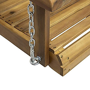 Viola Outdoor Aacia Wood Porch Swing, Teak