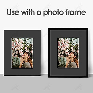Golden State Art, Pack of 50 8x10 Black Picture Mat Mattes with White Core Bevel Cut for 5x7 Photo + Backing + Bags