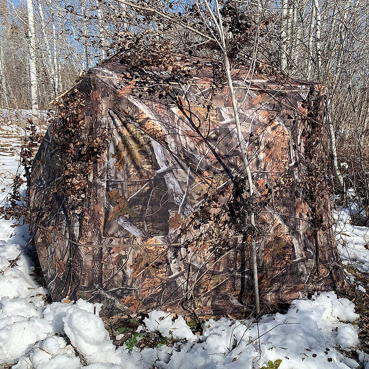 THUNDERBAY Lock Down Pop Up Portable 3-4 Person Hunting Blind 3D Shadow-tech Textured Fabric Ground Blind