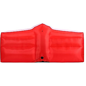 Christmas Time 4-Ft. Inflatable Santa Claus in a Reindeer Stable with LED Lights | Festive Holiday Blow-Up Decorations |Blower, Stakes, Ropes, and Storage Bag Included | CT-RDRSTBLE041-L, Red