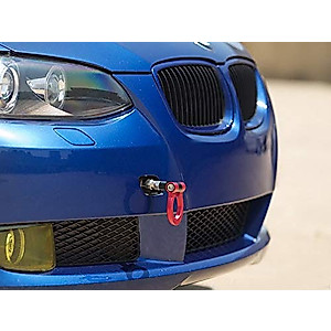 iJDMTOY Red Track Racing Style Tow Hook Ring Compatible with BMW 1 3 5 Series X5 X6 (E36 E39 E46 E90 E92, etc), Compatible with Mini Cooper (R52 R56 R57 R58 R59, etc)