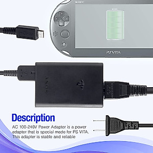 CHENLAN Power Charger Adapter Three Piece Set for Sony Playstation PS Vita 2000 PCH-2001 PCH-100 Vita Slim Charger AC Adapter with Cable