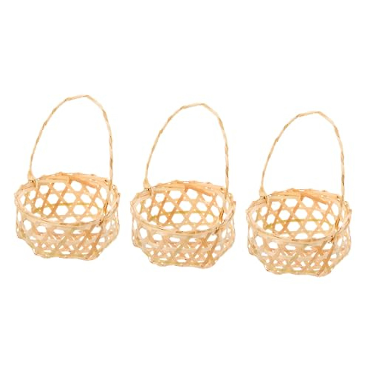 Abaodam 8 Pcs Portable Bamboo Basket Decorative Basket Kitchen Egg Basket Miniature Flower Basket Mini Picnic Basket Wicker Bread Tiny Fruit Basket Multifunction Multipurpose Basket