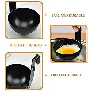 GRIRIW 3pcs Stainless Steel Egg Cooker Egg Poacher Egg Poaching Egg Shaper for Frying Pan Breakfast Griddle Egg Holder for Boiled Eggs Egg Maker Machine Egg Boiler for Eggs Egg Cup Black