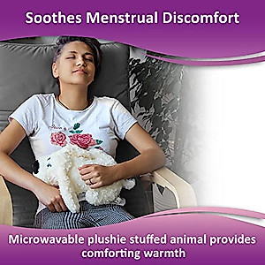 Large Microwavable Stuffed Animal Heating Pad | Menstrual Period Heating Pad for Cramps with Millet Seeds Bag & Soft Plush Fabric - Warm & Cozy Dog, Soothing Comfort for Adults, Teens and Kids