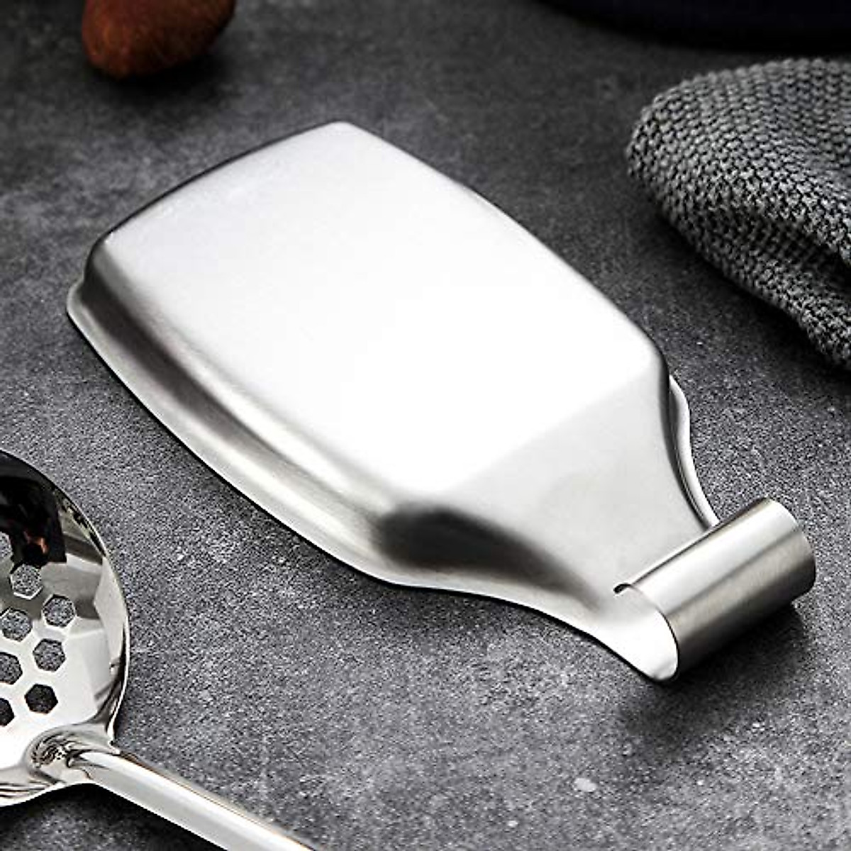 Jolitac Spoon Rest for Stove Top Stainless Steel Utensils Holder Turner Spatula Organizer Storage Soup Spoon Rests Kitchen Tool