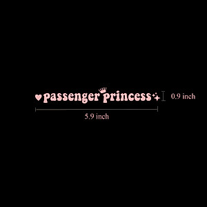 Passenger Princess Sticker Funny Car Stickers Decal Decor Truck Cute Car Accessories for Rearview Mirror Window JDM Vinyl Letter Decals for Men Women Girls Cute Queen - Pink