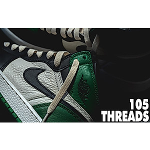 LitLaces - Premium Flat Cotton Shoe Laces Replacement for Air Jordan, Nike Dunk, Air Force 1, Converse, & Casual Shoes (White/Gold, 63")