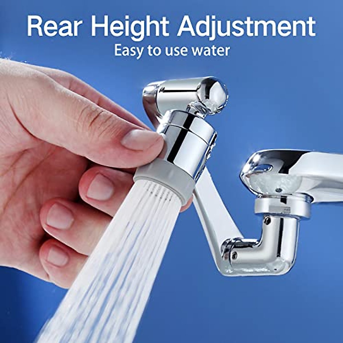 Faucet Aerator Universal, 1080° Large-Angle Rotating Robotic Arm Water Nozzle Faucet Adaptor, Splash Filter Kitchen Tap Extend Faucets Bubbler（with tool kit）