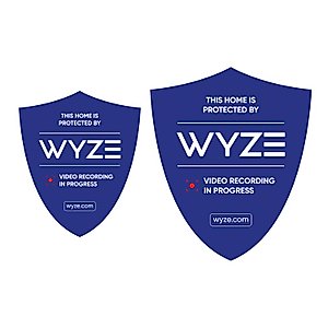 Wyze UV Waterproof Reflective Security Stickers, Security Camera Signs for Windows, Video Surveillance Sticker Outdoor Compatible for Wyze Home Security System, Pack of 2 (8.5” x 10” and 10” x 12”)