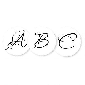 Brush Initial Envelope Seals- Set of 144 Self-Adhesive, Flat-Sheet, 1-1/2" Sticker Seals Monogram, by Colorful Images