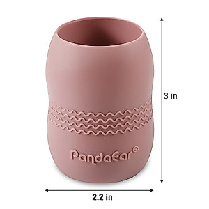 PandaEar 3 Pack Silicone Cups for Baby 6-12 Months| Open Tiny Cups Toddler Sippy Cups| Unbreakable Durable Silicone Training Cup Weaning Water Drinking Cup