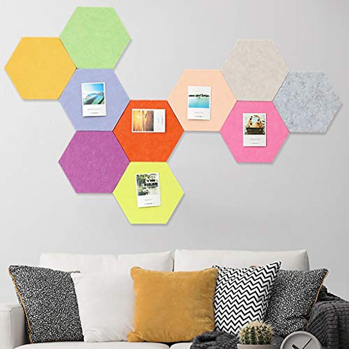 Wall decoration DIY Hexagonal Felt Board Wall Sticker Message Board ins Photo Wall Hanging Home Display Board Cork Board of Childcare Center