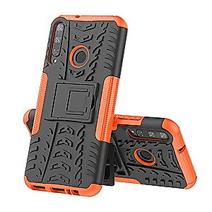 Huawei Y7P Case, Midcas Heavy Duty Dual Layer Hybrid Rugged Reinforced Corners Impact Protection Case Cover with Stand Function for Huawei Y7P / P40 Lite E Orange