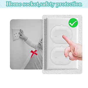 Fielect 20Pcs Outlet Plugs Covers EU Outlet Covers Childproof Plug Protectors Electric Socket Cover Electrical Protector 2-Hole White 20Pcs