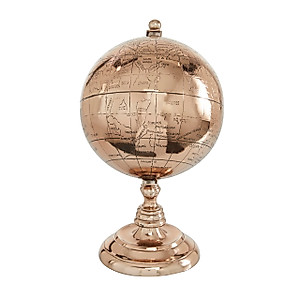 The Novogratz Aluminum Globe, 7" x 7" x 11", Rose Gold