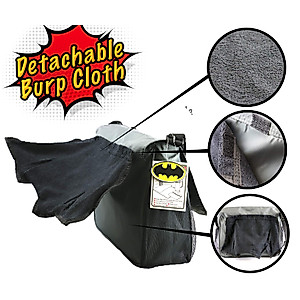 DC Comics Batman Grey Diaper Bag Includes Changing Pad and Bottle Pouch