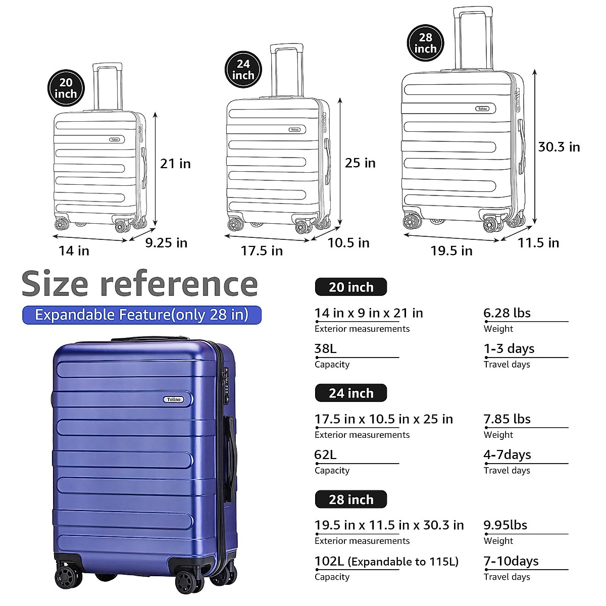 Tolino Travel Laptop Backpack, Slim Durable Laptops Backpack with USB Charging Port, Water Resistant College School Computer Bag Gifts for Men & Women Fits 14 Inch Notebook Black