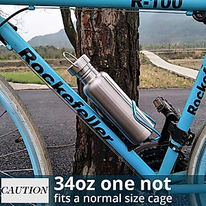 TRIPLE TREE 34 OZ Uninsulated Single Walled Stainless Steel Sports Water Bottle 18/8 Food Grade for Cyclists, Runners, Hikers, Beach Goers, Picnics, Camping - BPA Free