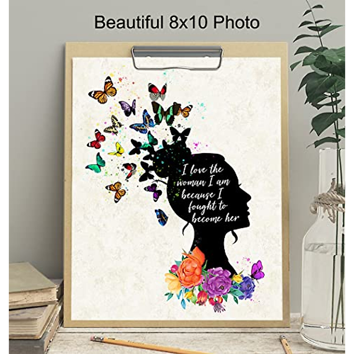 Positive Quotes Wall Art & Decor - Inspirational Sayings for Wall Decor- Encouragement Gifts for Women, Best Friend, Girls, Teens - Motivational Posters - Positive Affirmations - Butterfly Boho Decor