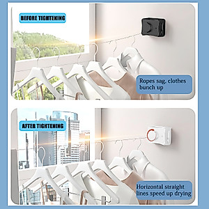 Retractable Clothesline Indoor, Heavy Duty Non-Sagging Clothes Drying Laundry Line - 16.7 Ft Outdoor Stainless Steel Retractable Clothes line, Wall-Mounted, Can be Installed on Balcony, Laundry Room