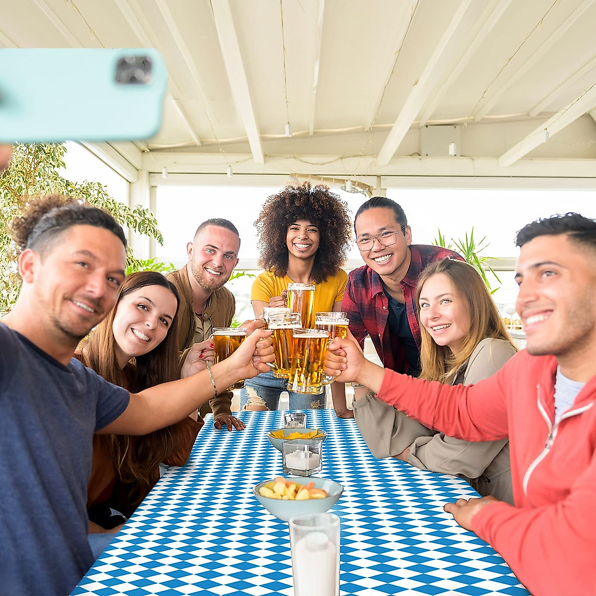 TUPARKA Oktoberfest Tablecloth 3 Packs 54''x108'' Oktoberfest Flag Patterned Table Cover for Oktoberfest Octoberfest German Party Decorations Oktoberfest Decor