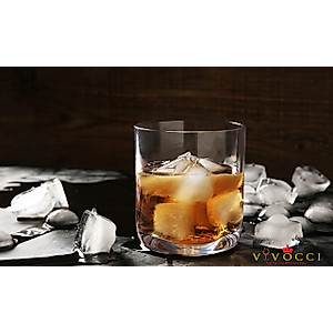 Vivocci Unbreakable Tritan Plastic Rocks 12.5 oz Whiskey & Double Old Fashioned Glasses | Thumb Indent Base | Ideal for Bourbon & Scotch | Perfect For Homes & Bars | Dishwasher Safe | Buy 6 Pay 5