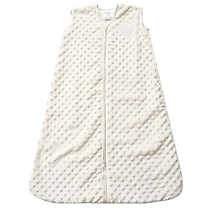 HALO Sleepsack Plush Dot Velboa Wearable Blanket, TOG 1.5, Cream, Small