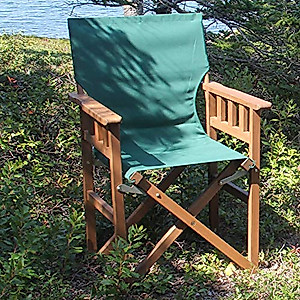 BYER OF MAINE, Pangean Campaign Chair, 20" D x 23.5" W x 36" H, Holds Up to 250 lbs, Hardwood, Perfect for Patio/Deck, Wood Folding Chairs, Patio Chair, Deck Chair, Wood Camp Chair, Green, Single