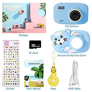 LeaderPro Kids Camera 26MP Digital Selfie Cameras for Children 1080p HD Video with 32GB and 2.4 Inch Screen, Birthday Toy for 3 4 5 6 7 8 9 Years Old Boy Girls - Blue