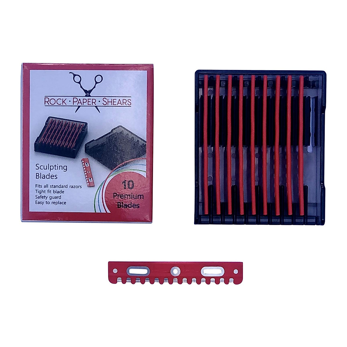 Rock Paper Shears - Sculpting Razor Replacement Blades for Styling Hair 10 Count