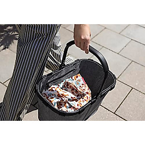 reisenthel carrybag twist silver - Sturdy shopping basket with plenty of storage space and practical inner pocket - Elegant and water-repellent design