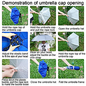NEW-Vi Fishing Umbrella Hat Folding Sun Rain Cap Adjustable Multifunction Outdoor Headwear