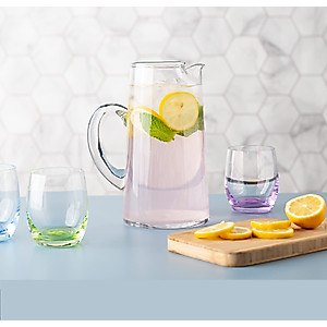 Glass Water Pitcher with Spout – Elegant Serving Carafe for Water, Juice, Sangria, Lemonade, and Cocktails – Crystal-Clear Glass Beverage Pitcher. (31259)