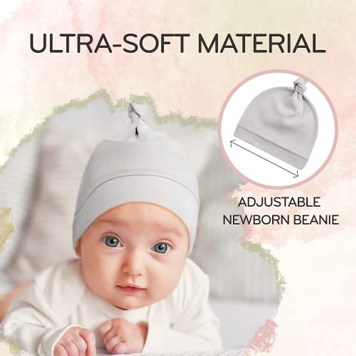 KiddyCare Doctor Developed Baby Hats 0-12 Months/Newborn Hats/Organic Certified 100% Cotton Baby Cap - Unisex Newborn Hats (as1, Age, 0_Month, 3_Months, Moonlit Mountains (Charcoal, Slate, White))