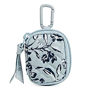 Vera Bradley Women's Cotton Bag Charm for Airpods, Perennials Gray - Recycled Cotton, One Size