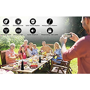 PATIOSIR Table Food Fan, USB or Batteries Powered Food Spinner Portable for BBQ, Picnic, Pool Parties, Outdoor Dinner(2pcs)