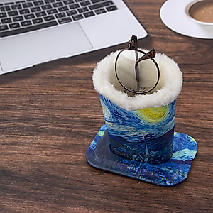 PG6 Plush Lined Eyeglasses Holder Stand Case Protective Glasses Case for Desks