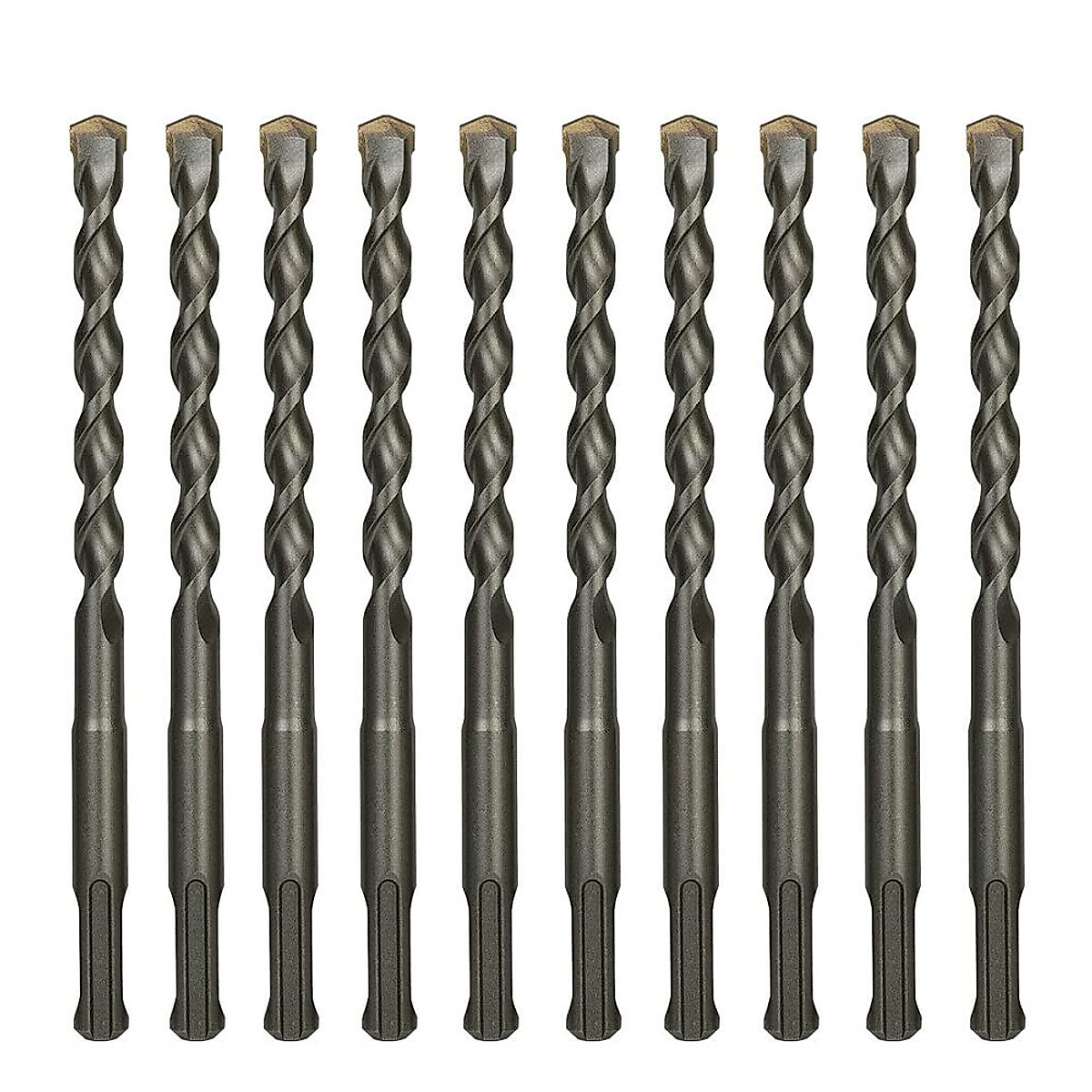 VALYRIANTOOL 10-Pack 3/8 Inch x 8 Inch SDS Plus Rotary Hammer Drill Bits Set, Carbide Tipped for Brick, Masonry, Stone and Concrete