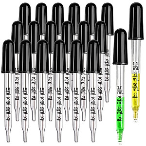 Teenitor 20Pack Eye Dropper 1mL, Droppers for Oils, Medicine Dropper Glass Dropper, Straight-Tip Eye Dropper Pipette Dropper for Oils, Ear Dropper Eye Droppers for Medicine Feeding Lab