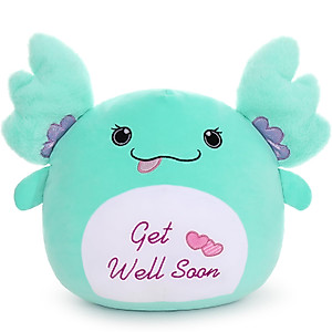 BENINY 18" Get Well Soon Axolotl Plush Pillow - Get Well Soon Axolotl Stuffed Animal - Plush Toy Gifts for Women - Feel Better Gifts for Kids Women