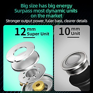 erjigo Dynamic and Electrostatic Multi-Drivers Earbuds Headphones, KZ ZES HiFi Stereo Sound in-Ear IEM Earphones Headsets Detachable Silve Plated Wired, KZ in Ear Monitor (with Microphone, Silver)