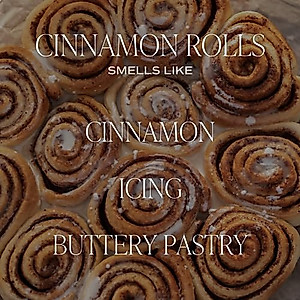 Sweet Water Décor Cinnamon Rolls Soy Candle | Cinnamon, Icing, and Cinnamon Buttery Pastry Fall Scented Soy Candles for Home | 12oz Black Stoneware Jar, 60+ Hour Burn Time, Made in the USA