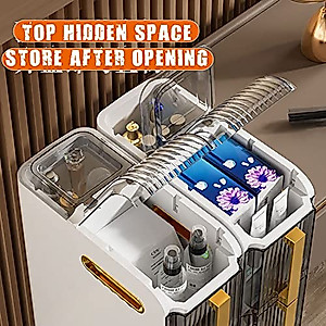 Narrow Slim Rolling Storage Cart and Organizer, 7.2 inches Kitchen Storage Cabinet Beside Fridge Small Plastic Rolling Shelf with Drawers for Bathroom,2 Tier