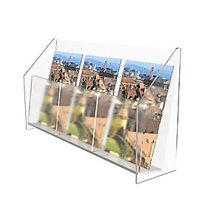 FixtureDisplays® 4 X 6 Post Card Greeting Card Notebook Display Slot Width 4.3" Clear Countertop 10853-CARD-NPF