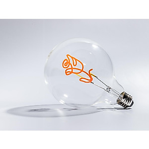 CybaaLuxzus 2W LED Decorative Light Bulb,Happy Signed Bulb,Rose Design Light Bulbs,Filament Bulb,Globe Led Light Bulbs,Soothing Light Bulbs,G125 120V