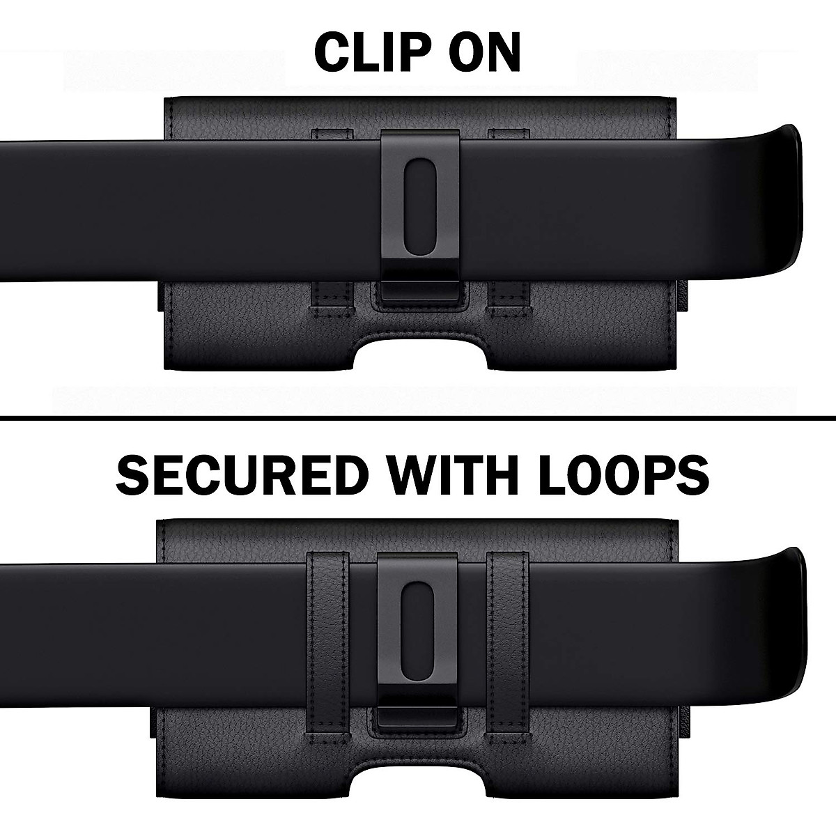 PiTau Holster for iPhone 14 Pro, 14, 13 Pro, 12 Pro, 13, 12, 11 Pro, Xs, X, Cell Phone Belt Clip Case with ID Card Holder Carrying Pouch Cover (Fits Apple Phone with Otterbox Commuter Case on)