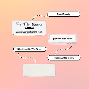 No Mo-Stache Shark Tank Hair Removal Lip Wax Strips - Safe To Use for All Skin Type - 24 Travel Friendly Individual Use Lip Wax Strips - The Quick Easy Way of Lip Waxing - Hair Removal Skin Exfoliator