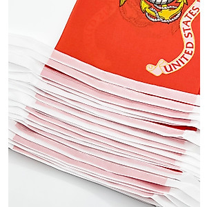 FWIW 2 Pack USA Marine Corps Banner String Small Mini American Military Pennant Flags July 4th Veteran Party Memorial Day Party Outdoor Yard Decorations