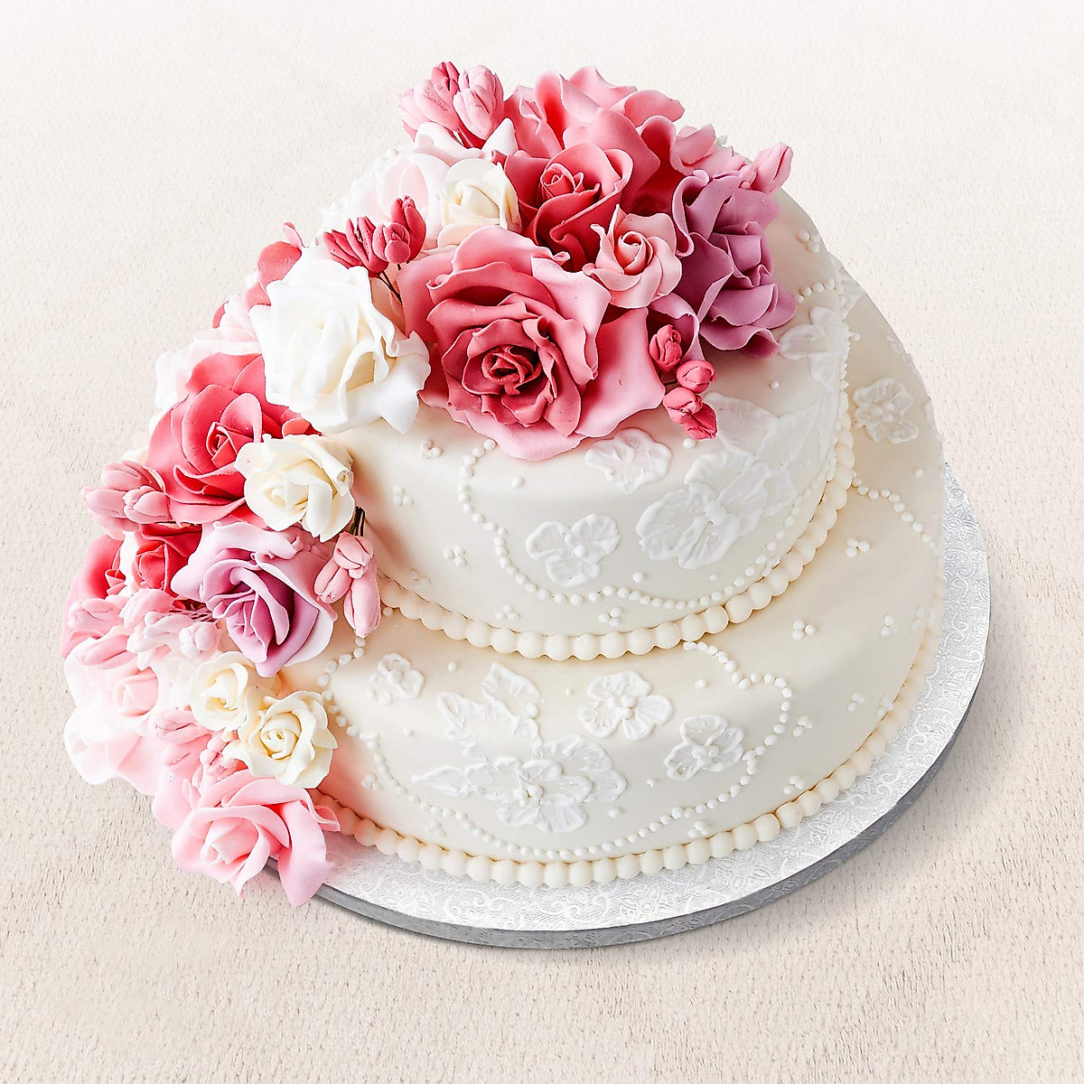 Spec101 Round Cake Drums, 10 Inch - 12pk White Cake Drum Boards with 1/2-Inch Thick Wrapped-Edges